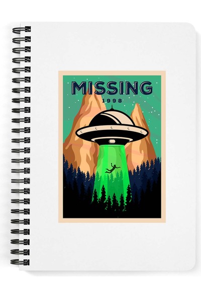 Astak Ufo Baskılı Ahşap Kapaklı Defter 15X20 cm DFT1949