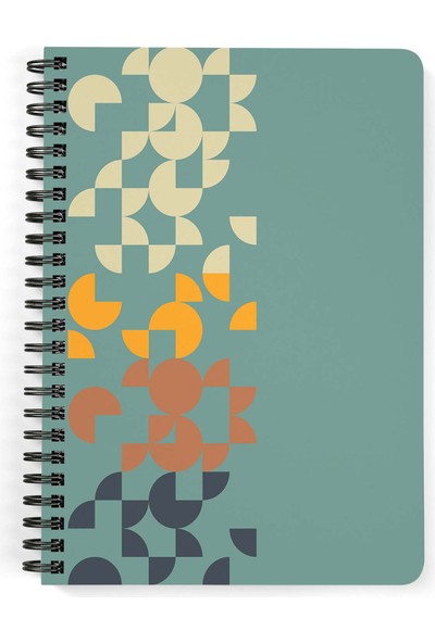 Astak Geometrik Baskılı Ahşap Kapaklı Defter 15X20 cm DFT664