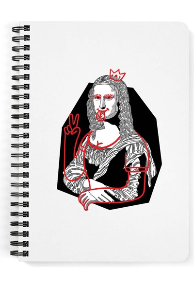 Astak Mona Lisa Baskılı Ahşap Kapaklı Defter 15X20 cm DFT929