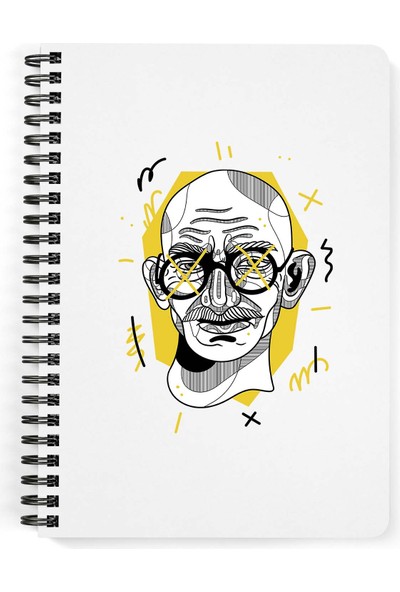 Astak Gandhi Baskılı Ahşap Kapaklı Defter 15X20 cm DFT983