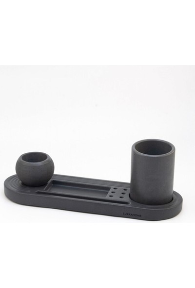 Lukka Home Koyu Gri Beton Masaüstü Kalemlik, Organizer & Saksı Modern Ofis Hediyeliği Lukka Home Koyu Gri Beton Masaüstü Kalemlik, Organizer & Saksı Modern Ofis Hediyeliği