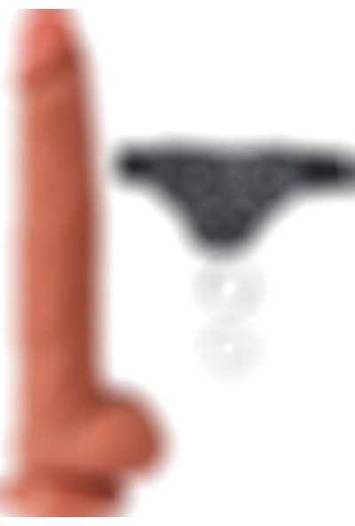 Bonilove Ld 27 cm Çift Katmanlı Ultra Yumuşak Belden Bağlamalı Realistik Dildo