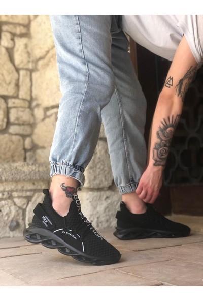 BA0350 Yüksek Taban Tarz Sneakers Cırt Detaylı Siyah Erkek Spor Ayakkabısı BA0350 Yüksek Taban Tarz Sneakers Cırt Detaylı Siyah Erkek Spor Ayakkabısı