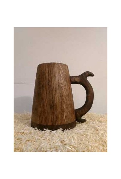 Bardak Ahşap Meşe Özel Tasarım El Yapımı Termoslu Viking Bardak