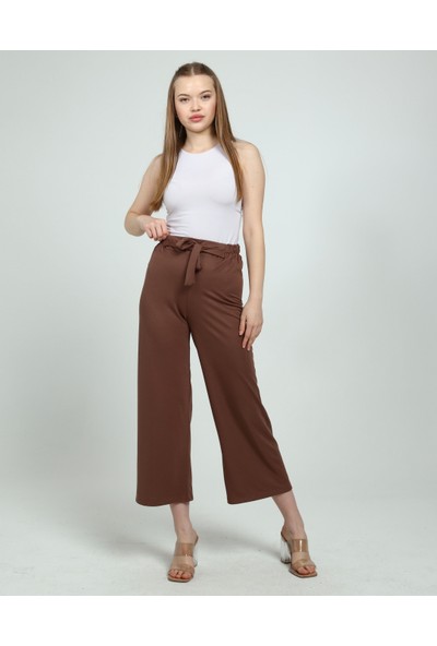 My Farbe Kadın Bol Paça Pantolon Kahve-38 My Farbe Kadın Bol Paça Pantolon Kahve-38