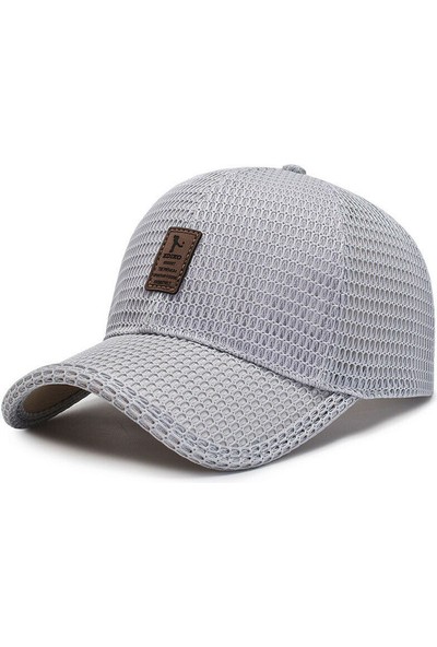 Luxuitems Erkek File Görünümlü Şapka - Açık Gri (Yurt Dışından)