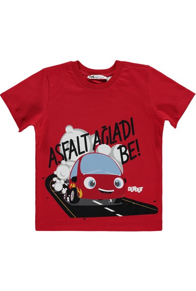 Civil Boys Düt Düt Erkek Çocuk Tişört 2-5 Yaş Kırmızı