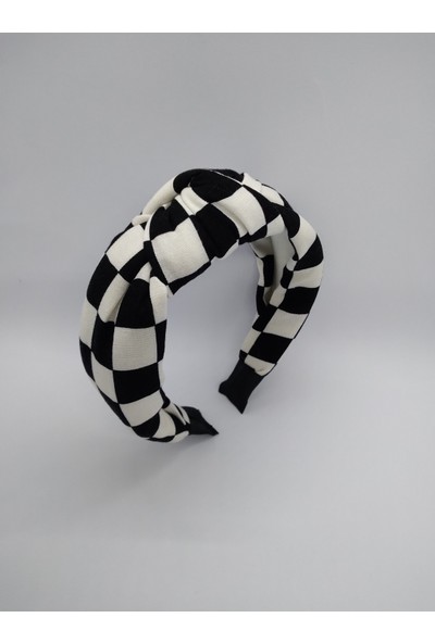 Zeynep Noshnosh Bayan Yenisezon Siyahbeyaz Dama Desenli Düğümlütaç