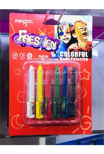 Niyet Palyaço Boya Kalemi - Yüz ve Parmak Boyası - 6 Renk
