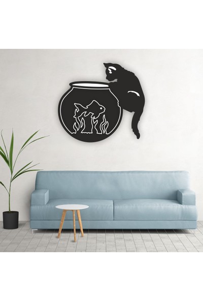 Fanusta Kedi Tasarımlı Tablo Fanusta Kedi Tasarımlı Tablo