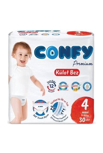Confy Premium Külot Bebek Bezi 4 Maxi Ekonomik 30'lu Confy Premium Külot Bebek Bezi 4 Maxi Ekonomik 30'lu