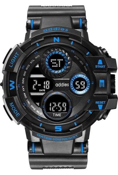 Addies MY-1901 Erkekler İçin Üç Pencereli Ectronic Saat Mavi (Yurt Dışından)