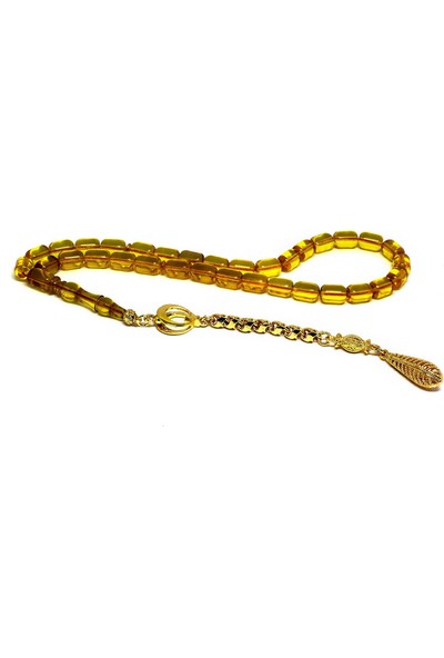 Bakcenter Şefaf Sarı Ateş Kehribar Tesbih