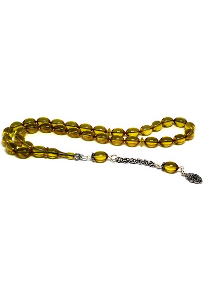 Bakcenter Ateş Usta Işçilikli Ateş Kehribar Tesbih Gümüş Püskül