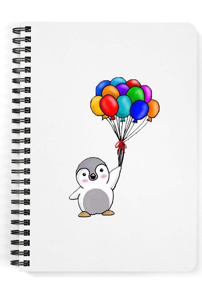 Astak Penguen Baskılı Ahşap Kapaklı Defter 15X20 cm DFT6545