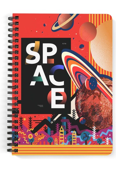 Astak Space Baskılı Ahşap Kapaklı Defter 15X20 cm DFT546