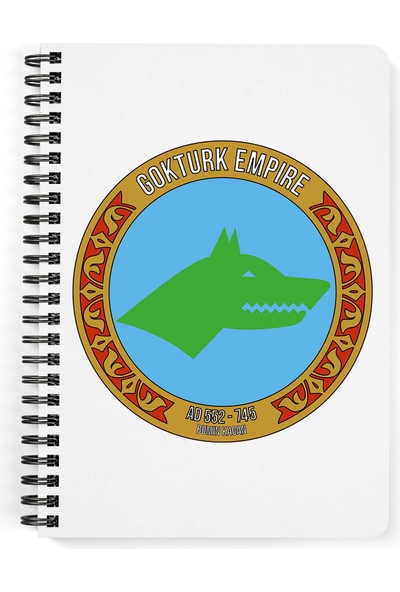 Astak Göktürk Baskılı Ahşap Kapaklı Defter 15X20 cm DFT1452