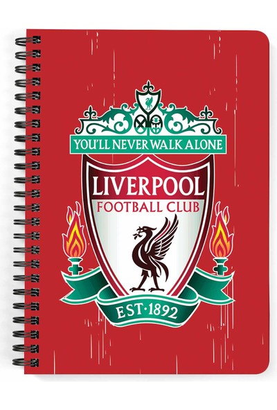Astak Liverpool Baskılı Ahşap Kapaklı Defter 15X20 cm DFT4442