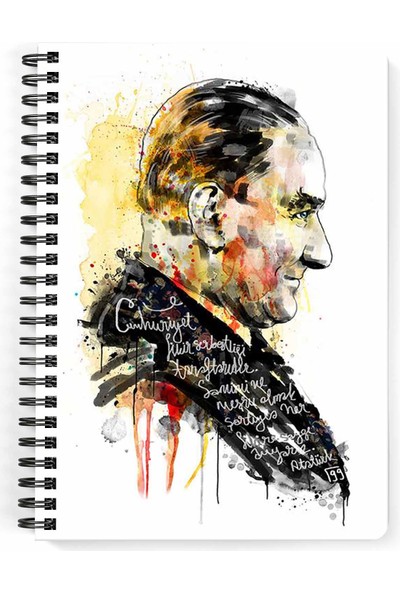 Astak Atatürk Baskılı Ahşap Kapaklı Defter 15X20 cm DFT5676