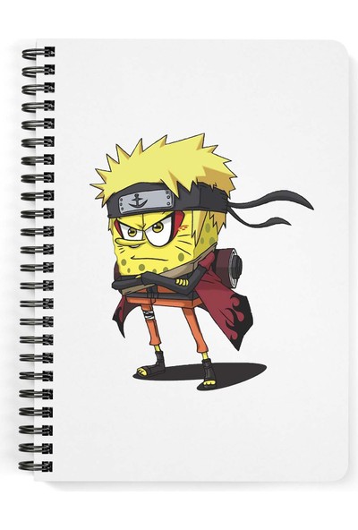 Astak Ninja Sünger Bob Baskılı Ahşap Kapaklı Defter 15X20 cm DFT6453