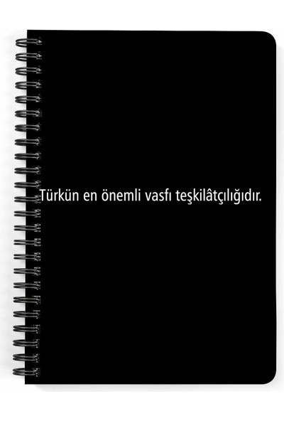 Astak Alparslan Türkeş Baskılı Ahşap Kapaklı Defter 15X20 cm DFT3762