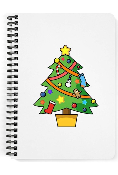 Astak Yılbaşı Baskılı Ahşap Kapaklı Defter 15X20 cm DFT6600