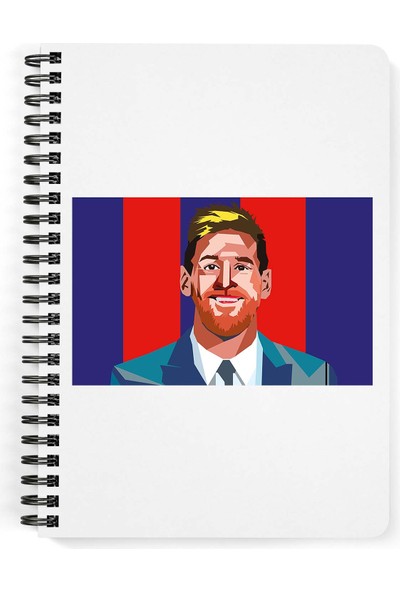 Astak Messi Baskılı Ahşap Kapaklı Defter 15X20 cm DFT1254