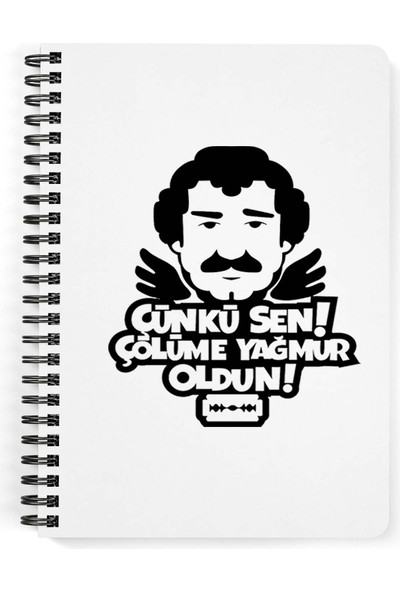 Astak Müslüm Gürses Baskılı Ahşap Kapaklı Defter 15X20 cm DFT6217