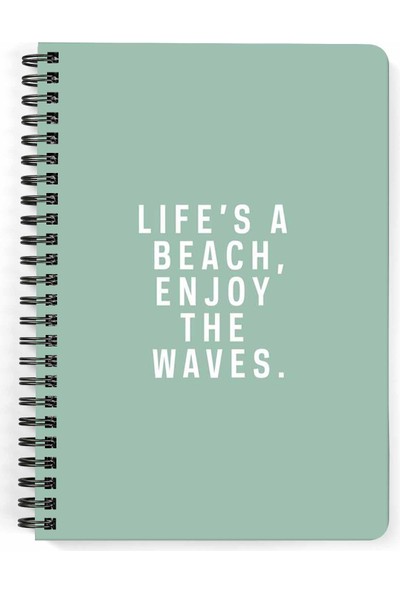 Astak Beach Baskılı Ahşap Kapaklı Defter 15X20 cm DFT3662