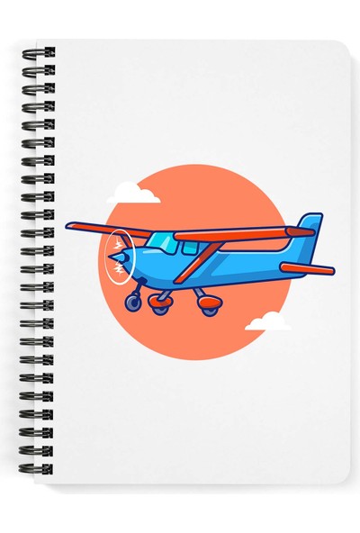 Astak Uçak Baskılı Ahşap Kapaklı Defter 15X20 cm DFT2125