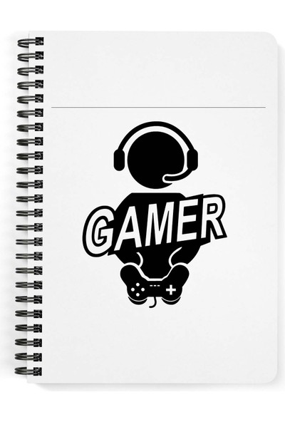 Astak Gamer Baskılı Ahşap Kapaklı Defter 15X20 cm DFT5997