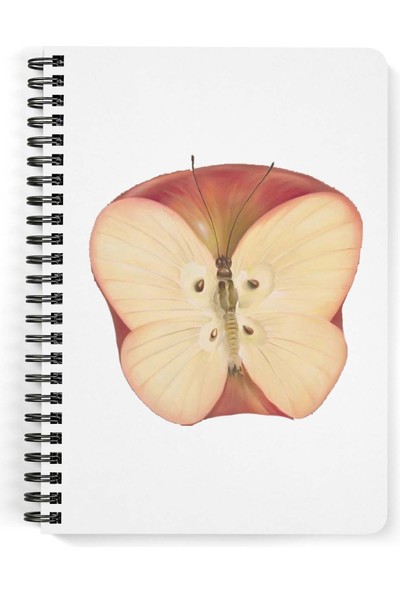 Astak Elma Kelebek Baskılı Ahşap Kapaklı Defter 15X20 cm DFT263 Astak Elma Kelebek Baskılı Ahşap Kapaklı Defter 15X20 cm DFT263