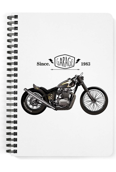 Astak Garage Baskılı Ahşap Kapaklı Defter 15X20 cm DFT1284