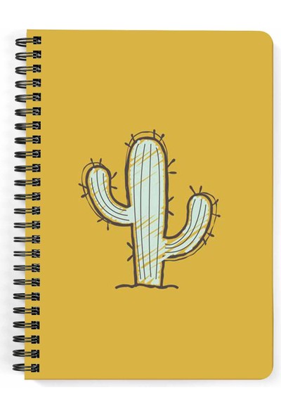 Astak Kaktüs Baskılı Ahşap Kapaklı Defter 15X20 cm DFT4676