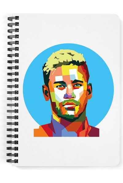 Astak Neymar Baskılı Ahşap Kapaklı Defter 15X20 cm DFT1247