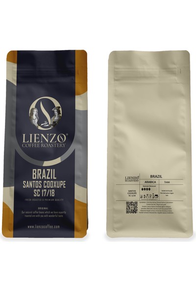 Lienzo Coffee Roastery Brazil Santos 500 gr Lienzo Coffee Roastery Brazil Santos 500 gr