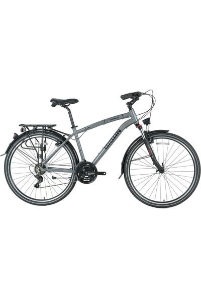 Bisan Comfortline V Fren 21 Vites 28 Jant Şehir Bisikleti Gri-Siyah 46 cm Kadro (Ön Göbekten Dinamolu)