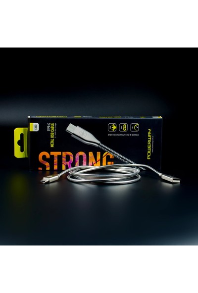 Myglobal 2.1A (Type-C) Metal Hızlı Şarj Kablosu Powerway CX03 Myglobal 2.1A (Type-C) Metal Hızlı Şarj Kablosu Powerway CX03