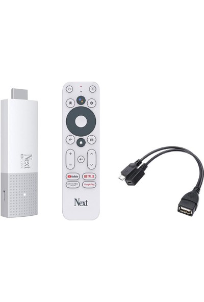 Next Lisanslı 4K Android Stick Media Player + Y Otg Kablo Next Lisanslı 4K Android Stick Media Player + Y Otg Kablo