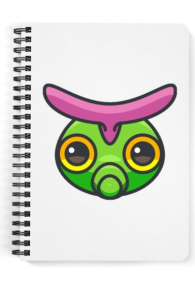 Caterpie Pokemon Baskılı Ahşap Kapaklı Defter 15X20 cm DFT452