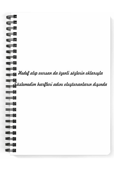 Sözler Baskılı Ahşap Kapaklı Defter 15X20 cm DFT2828