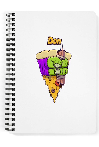 Astak Ninja Kaplumbağalar Baskılı Ahşap Kapaklı Defter 15X20 cm DFT6878