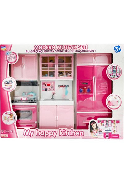 Kayyum Oyuncak Modern Mutfak Setim Pembe 3'lü Lavabolu 3835-2 Kayyum Oyuncak Modern Mutfak Setim Pembe 3'lü Lavabolu 3835-2