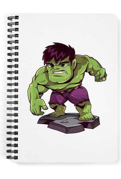 Hulk Baskılı Ahşap Kapaklı Defter 15X20 cm DFT6111