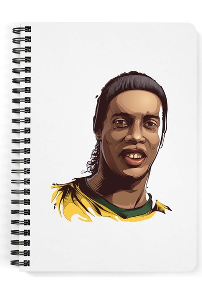 Ronaldinho Baskılı Ahşap Kapaklı Defter 15X20 cm DFT6583