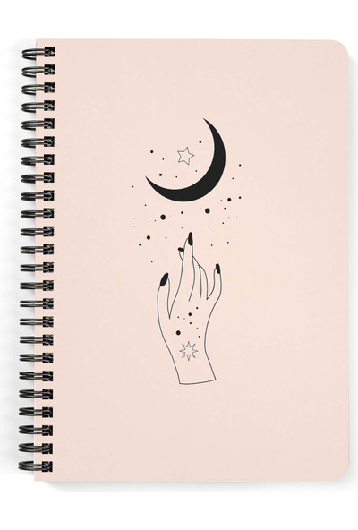 Astak Gezegen Baskılı Ahşap Kapaklı Defter 15X20 cm DFT2327