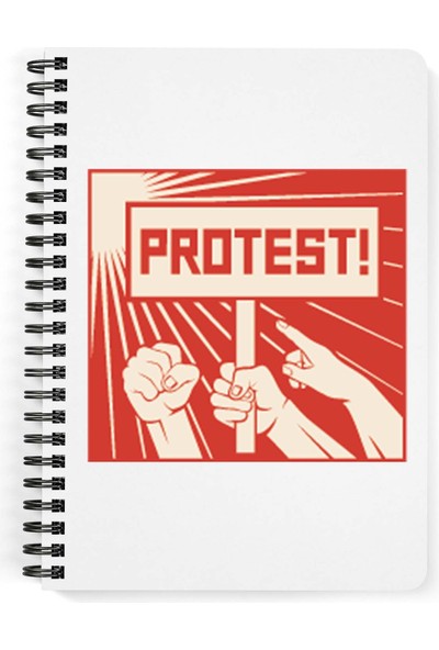 Astak Protest Baskılı Ahşap Kapaklı Defter 15X20 cm DFT947