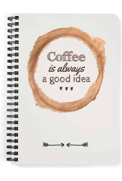 Kahve Baskılı Ahşap Kapaklı Defter 15X20 cm DFT615