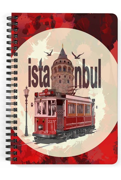 Astak Istanbul Baskılı Ahşap Kapaklı Defter 15X20 cm DFT3865