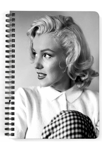 Marilyn Monroe Baskılı Ahşap Kapaklı Defter 15X20 cm DFT3722